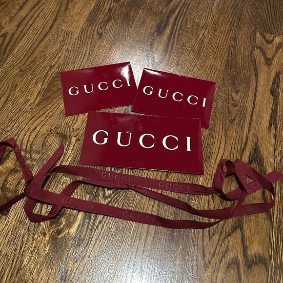 Gucci | Accessories | Gucci Burgundy Gift Envelopes And Ribbon Set ...